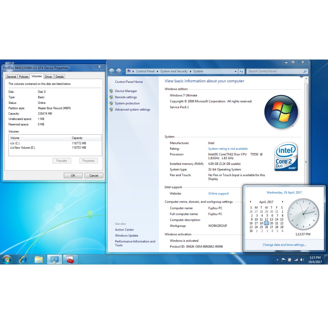 Fujitsu S7211 Laptop - Core 2 Duo 1.83 GHz, Computers & Tech, Laptops ...
