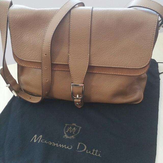 Massimo Dutti Brown Leather Bag, Luxury, Bags & Wallets on Carousell