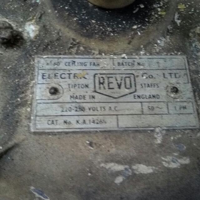Antique Vintage REVO CEILING FAN MADE IN ENGLAND RARE 1950s, Furniture ...