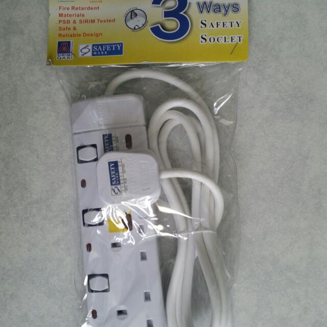 3-way Extension Cord, TV & Home Appliances, Electrical, Adaptors ...