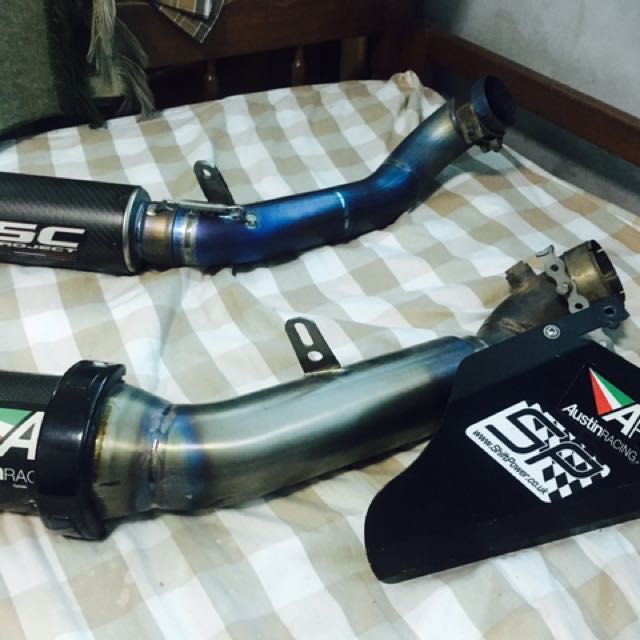 Austin Racing GP2 Exhaust With Infill Panel, Motorcycles, Motorcycle ...