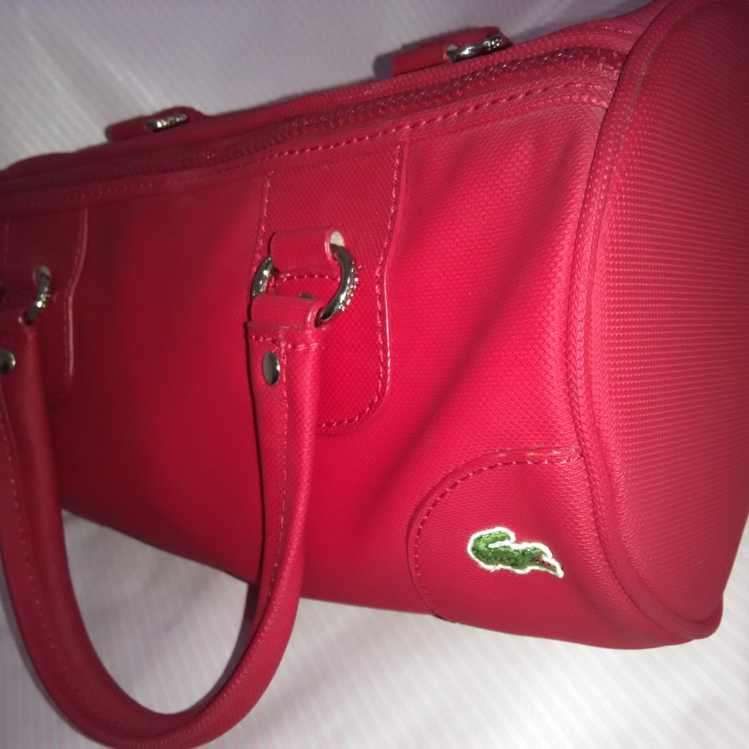 Lacoste Red Bolster Bag, Women's Fashion, Bags & Wallets, Cross-body ...