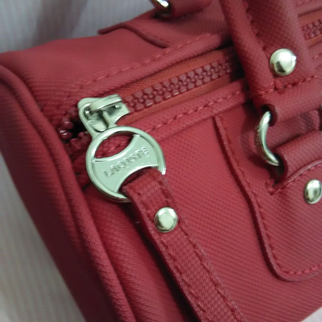 Lacoste Red Bolster Bag, Women's Fashion, Bags & Wallets, Cross-body ...