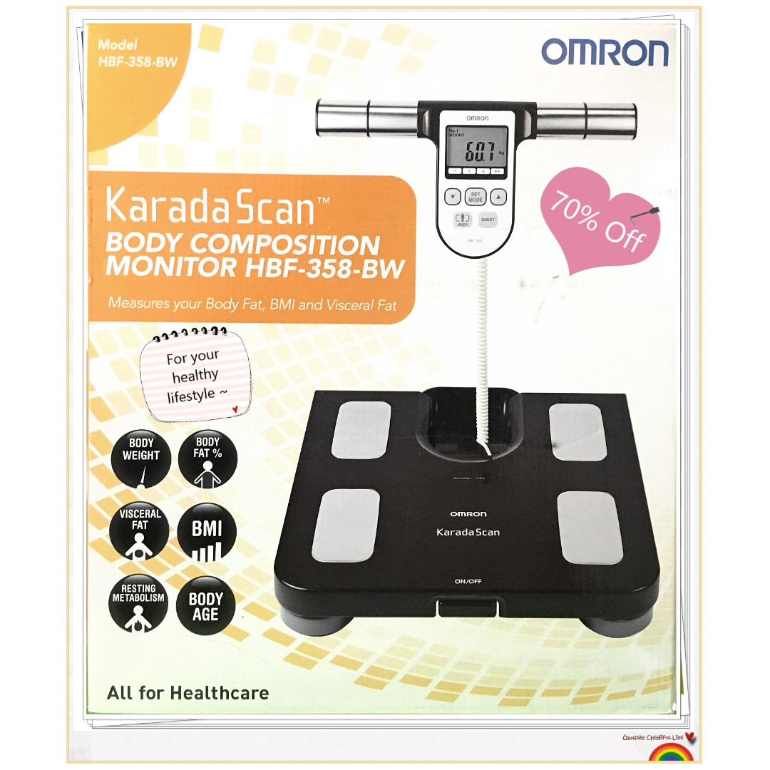 Omron Karada Scan Body Composition Monitor HBF-358-BW, Health ...