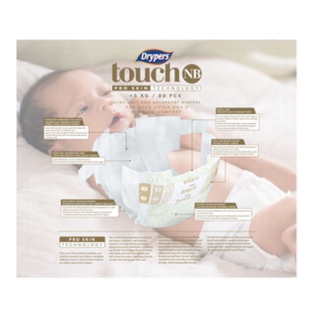 Drypers Touch NB 80s x 3 packs (0 - 5kg) 240pcs/box, Babies & Kids ...