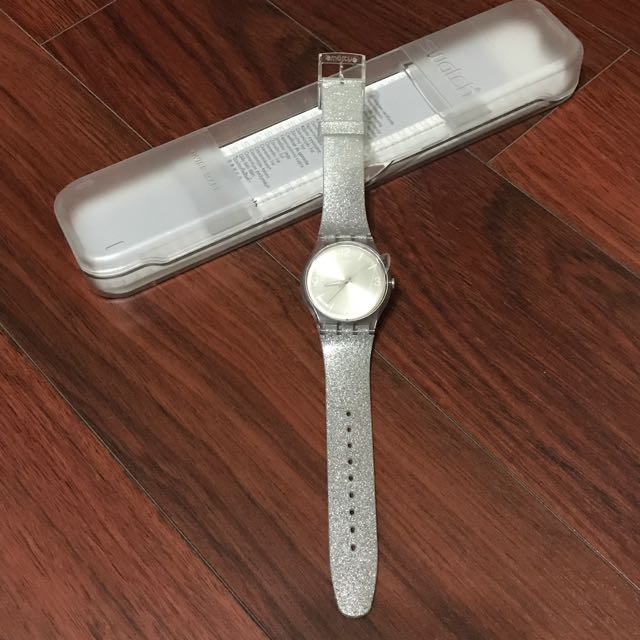 Swatch Silver Glitter Watch, Women's Fashion, Watches & Accessories ...