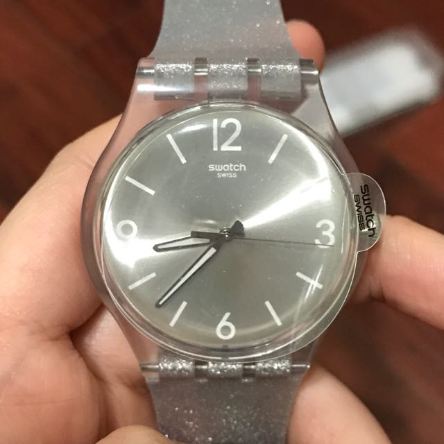 Swatch Silver Glitter Watch, Women's Fashion, Watches & Accessories ...