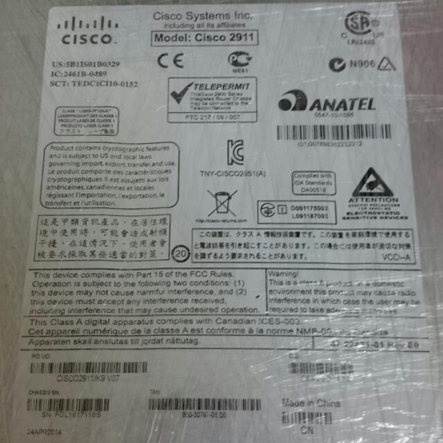 Used Cisco2911 K9 Cisco 2911 Router 2911 K9 2900 Series Gigabit Wired