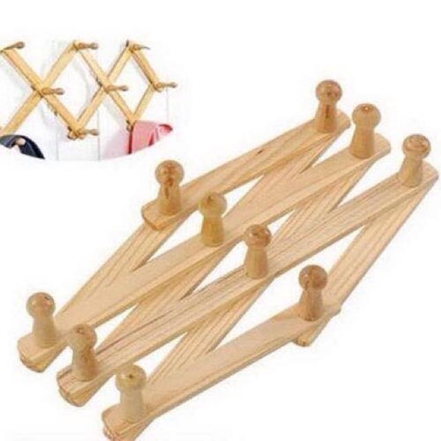 Expandable Wood Wall Racks for Coats, Hats, Mug, Furniture & Home ...