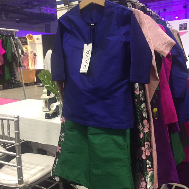 Silk Taffeta Color Block Baju Kurung, Babies & Kids, Babies & Kids ...