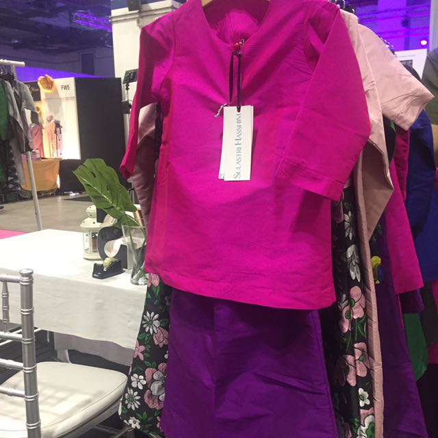 Silk Taffeta Color Block Baju Kurung, Babies & Kids, Babies & Kids ...