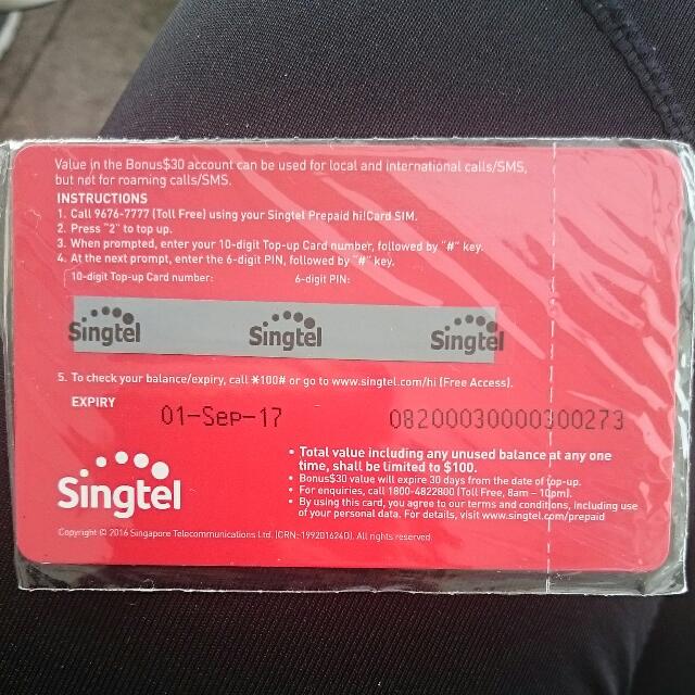 Singtel Prepaid Hi! Card, Mobile Phones & Gadgets, Mobile & Gadget ...