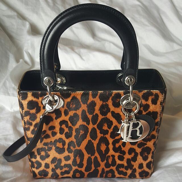 BN Lady Dior Leopard Print SHW Medium Bag, Luxury, Bags & Wallets on ...