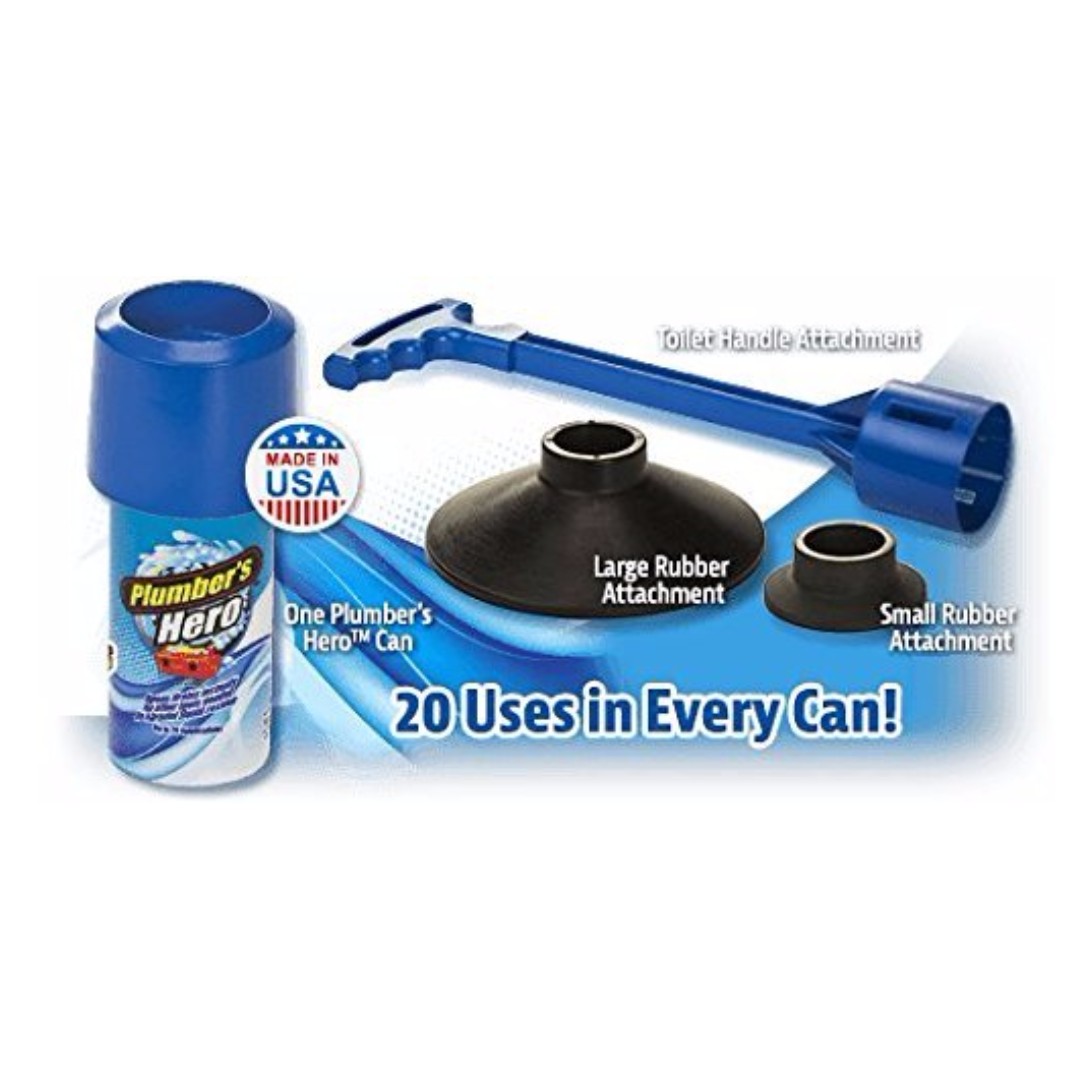 Plumber's Hero Kit - Unclog Drains Instantly - 20 Uses in Every Can As ...