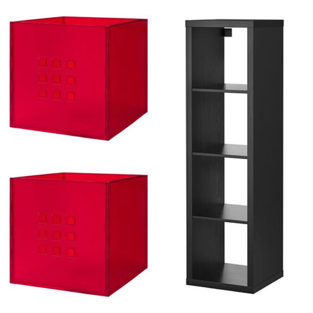 IKEA Kallax Shelf & Lekman Boxes, Furniture & Home Living, Furniture, Shelves, Cabinets & Racks ...
