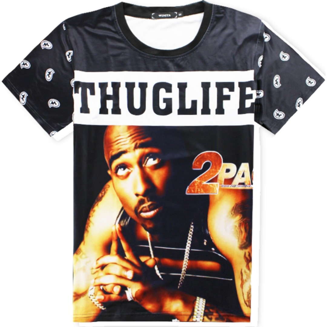 TUPAC SHAKUR THUG LIFE 3D TSHIRT, Men's Fashion, Tops & Sets, Tshirts ...