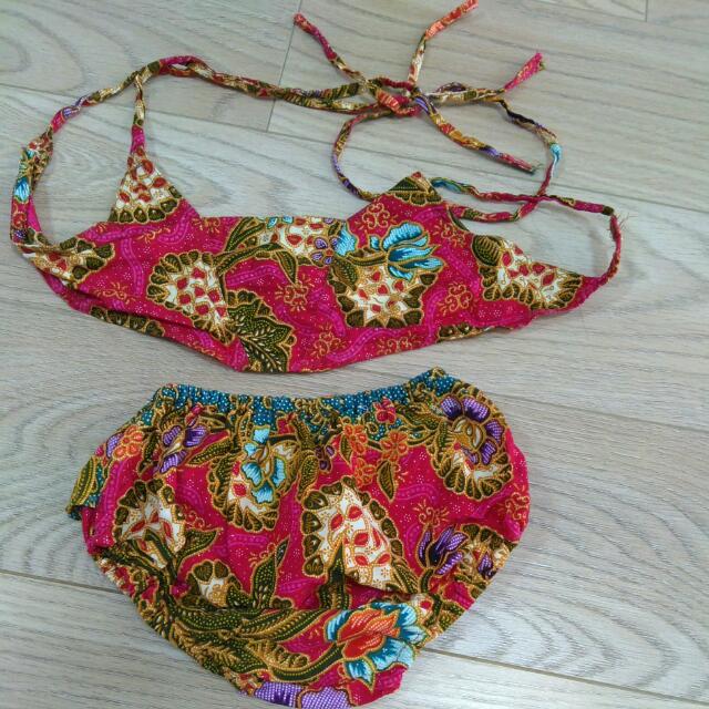 Baby Girl Batik Bikini, Babies & Kids, Babies & Kids Fashion on Carousell