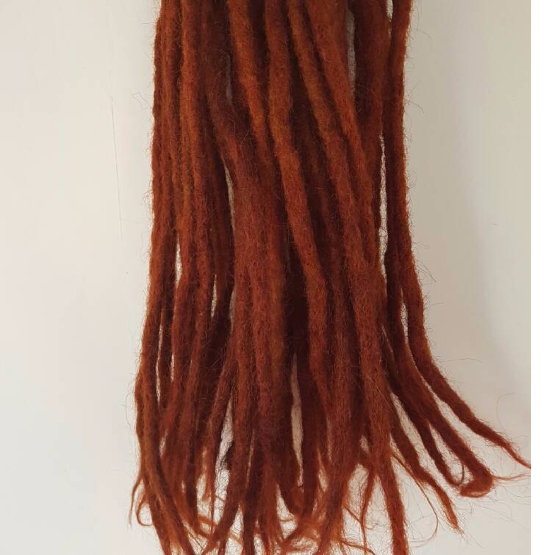 Red Fat Dreadlocks extension 100% Human hair, Beauty & Personal Care ...