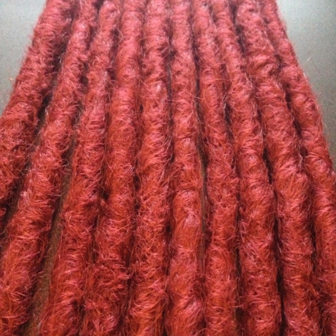 Red Fat Dreadlocks extension 100% Human hair, Beauty & Personal Care ...