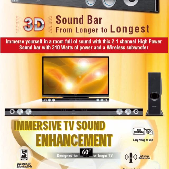 Sharp HT-SB60 Sound Bar, Audio, Soundbars, Speakers & Amplifiers on ...