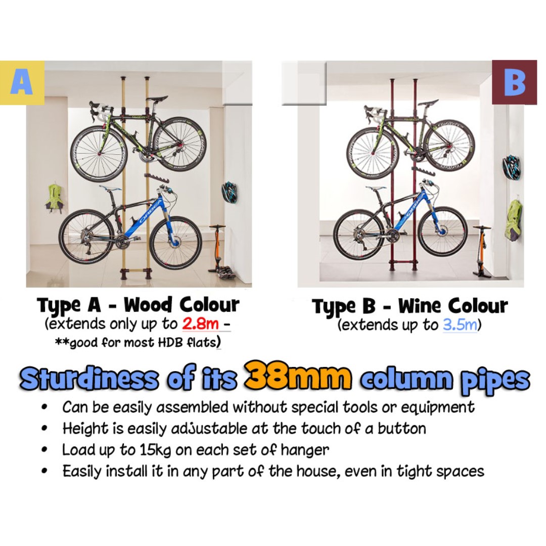 Dual Pole Bike Rack is SAFER than a SINGLE pole type, Sports Equipment ...
