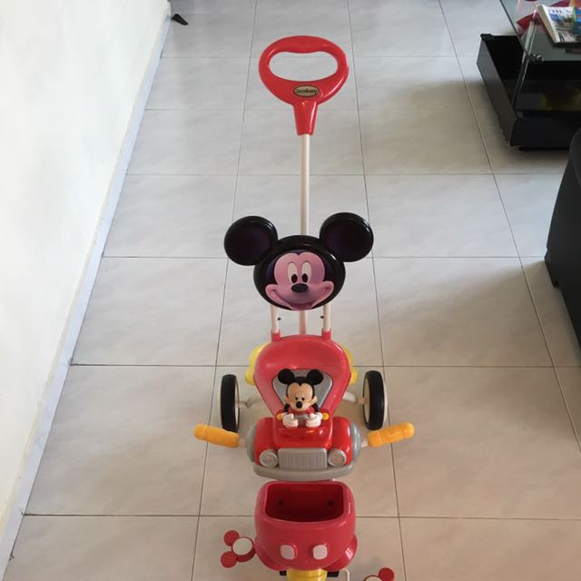 Mickey Mouse Bike With Push Lever, Babies & Kids, Infant Playtime on ...