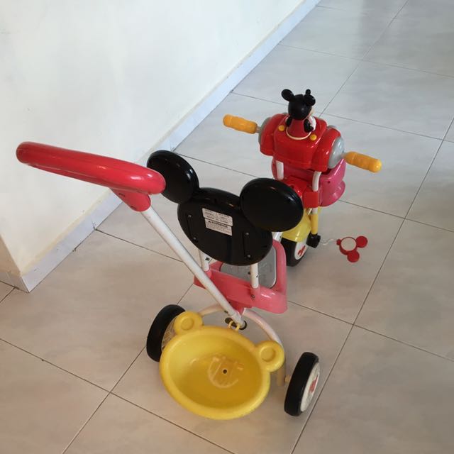 Mickey Mouse Bike With Push Lever, Babies & Kids, Infant Playtime on ...