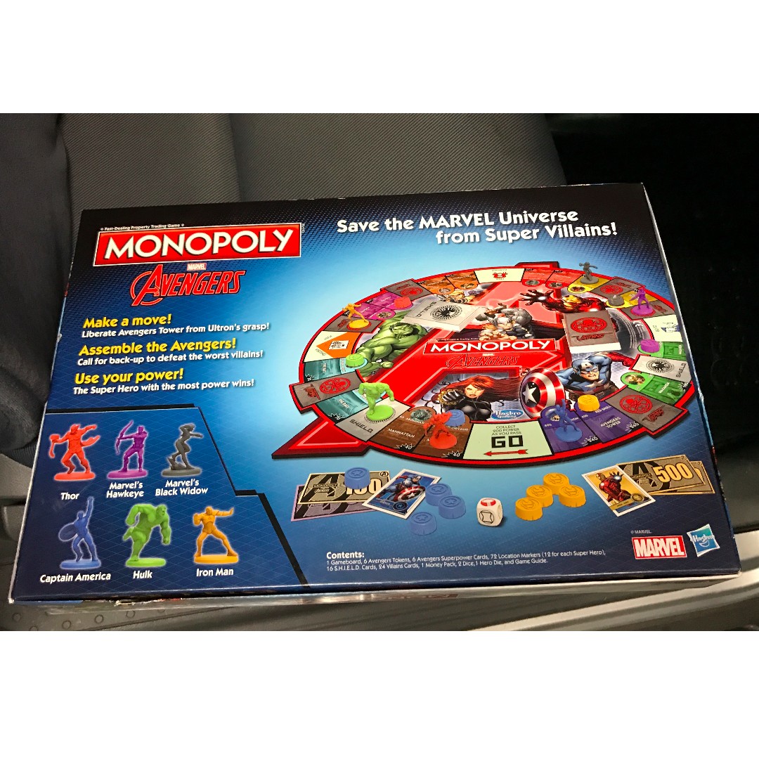 MARVEL AVENGERS MONOPOLY special edition , 興趣及遊戲, 玩具 & 遊戲類 - Carousell