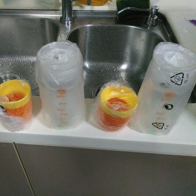 BNIB Tupperware 2 Milk Bottles 2 Small Containers & 1 Big Container Set ...