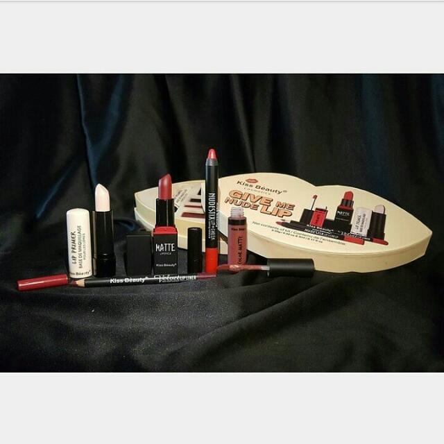 Give Me Some Nude Lip Kiss Beauty Lipstick Set Box Bibir 5 In 1 Sephora Olshop Fashion