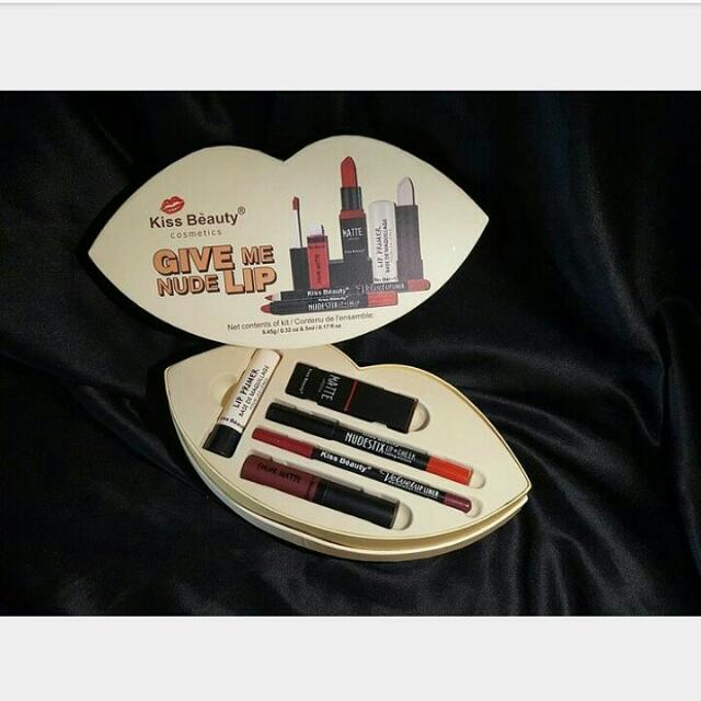 Give Me Some Nude Lip Kiss Beauty Lipstick Set Box Bibir 5 In 1 Sephora Olshop Fashion