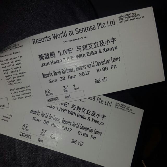Jam Hsiao Concert 30/4/17, Tickets & Vouchers, Event Tickets on Carousell