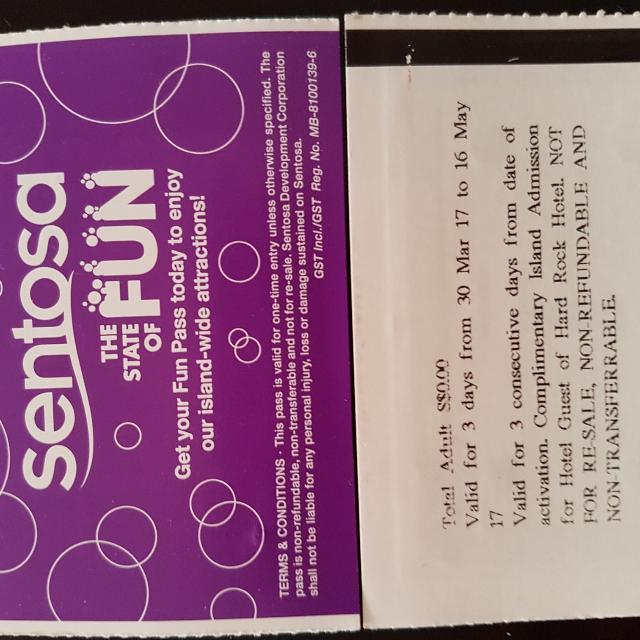 Monorail Sentosa Ticket, Tickets & Vouchers, Vouchers on Carousell