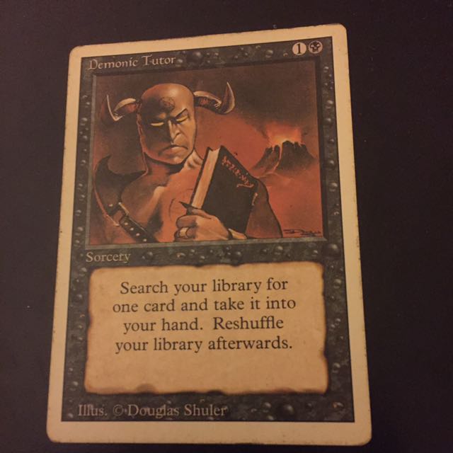 Revised Demonic Tutor Mtg HP Magic The Gathering, Hobbies & Toys, Toys ...