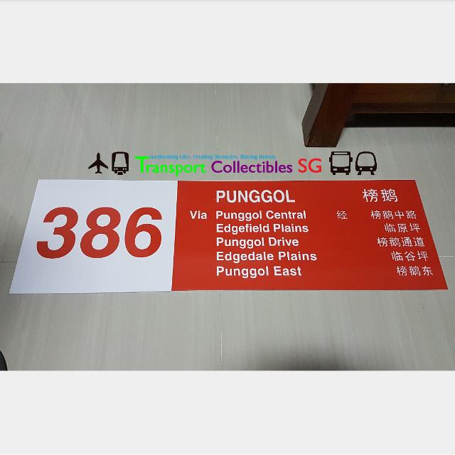 SBS Transit - Service 386 Side Destination Sign, Hobbies & Toys ...