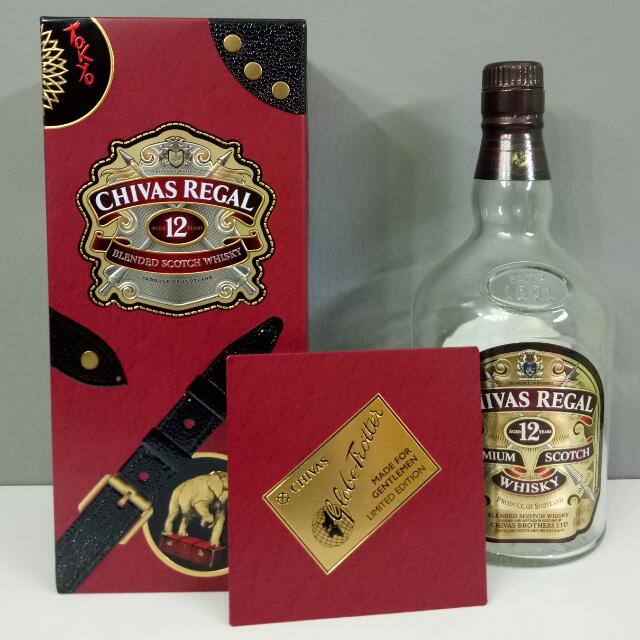 CHIVAS REGAL 12 YEAR 1LTR Empty Bottle N Limited Edition Metal Box ...
