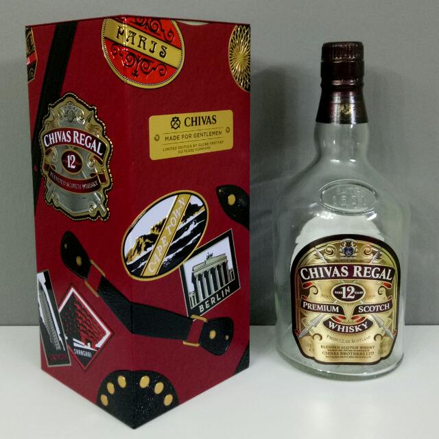 CHIVAS REGAL 12 YEAR 1LTR Empty Bottle N Limited Edition Metal Box ...