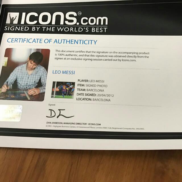 Lionel Messi Signed Poster With Certificate Of Authenticity on Carousell
