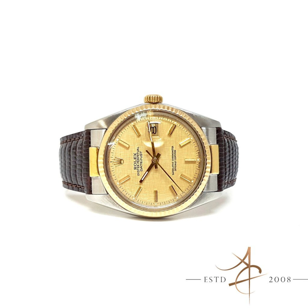 Rolex Vintage Oyster Perpetual Datejust Ref 1601 Textile Dial Watch ...