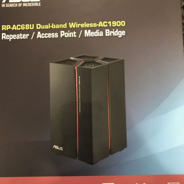 RP-AC68U Dual-Band AC1900 Repeater Range Extender Media Bridge Access ...