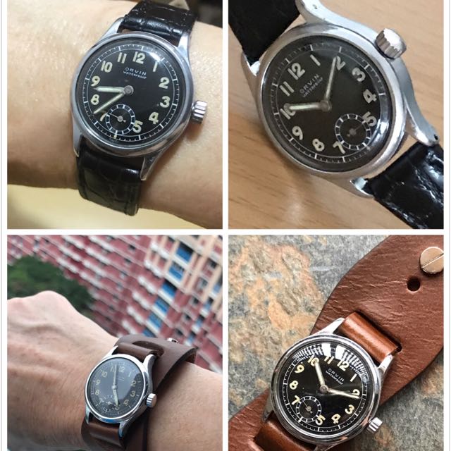 1940' SWISS ORVIN MILITARY PILOT WATCH, Luxury, Watches on Carousell