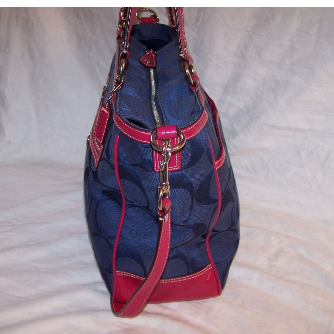 Coach Laura Blueberry Raspberry Tote Bag Shopper F14941, Women's ...