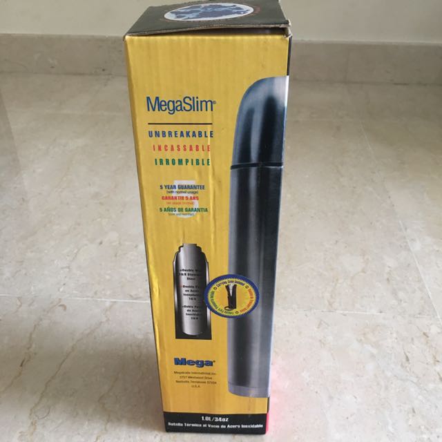 MegaSlim Stainless Steel Vacuum Flask, TV & Home Appliances, Kitchen ...