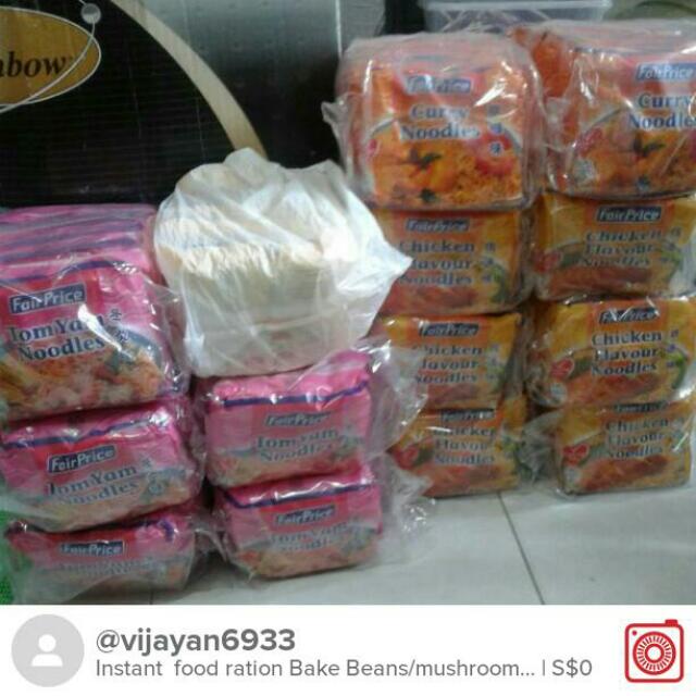 NTUC FAIRPRICE RICE RED/INSTANT NOODLES/BAKE BEAN / MUSHROOM IN CANS ...