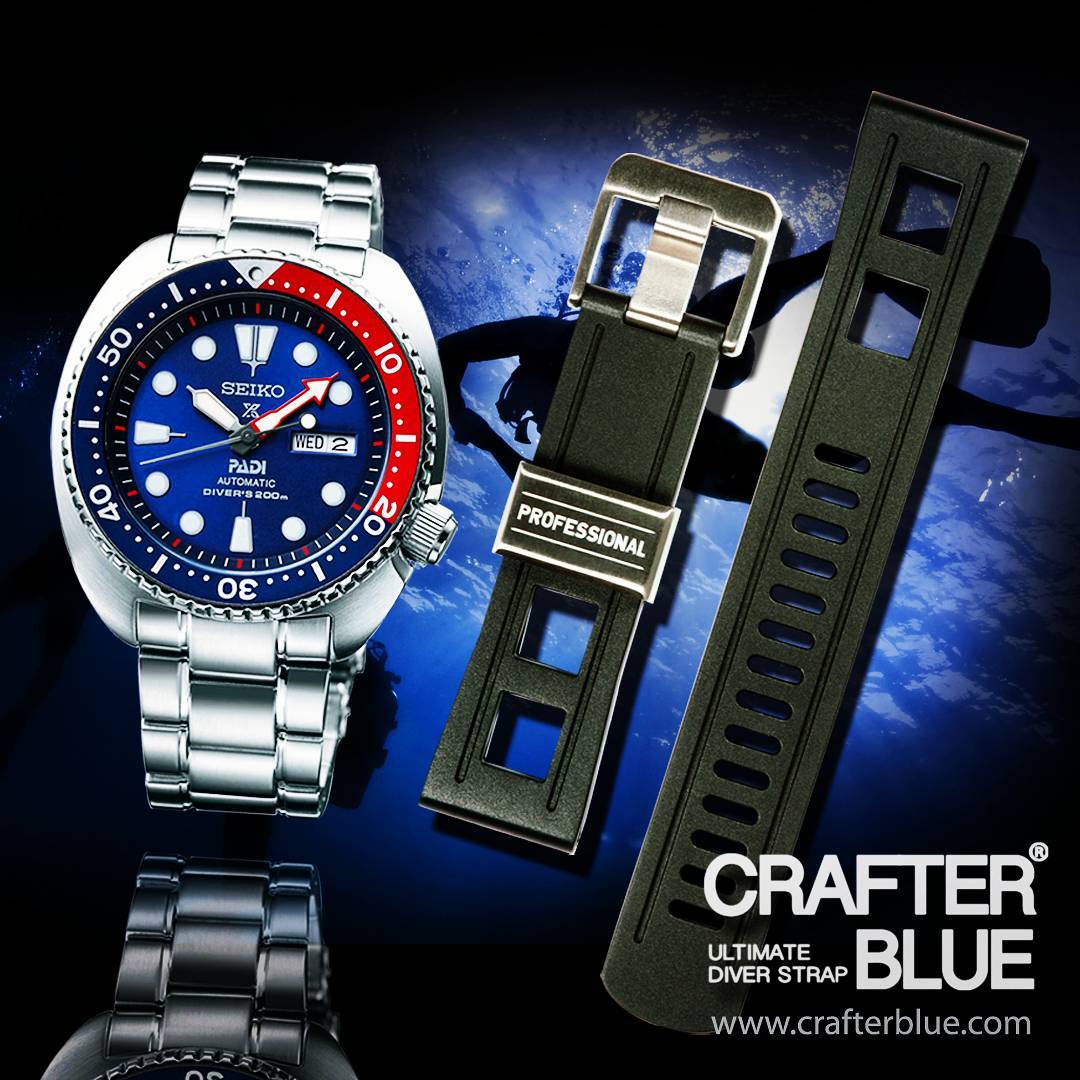 Crafter Blue 22mm Universal Strap for Professional Dive Watch (CB01 ...