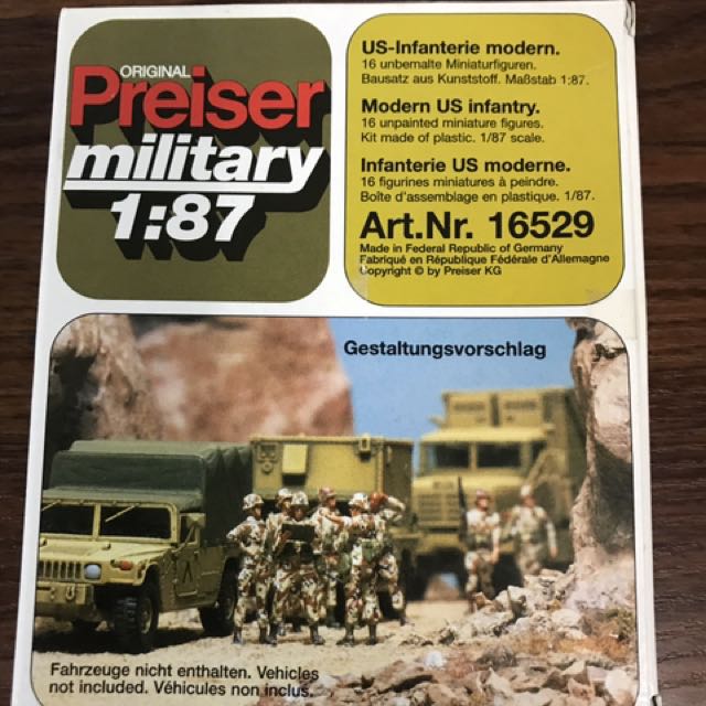 Unpainted Original Preiser Military 1:87, Hobbies & Toys, Toys & Games on Carousell