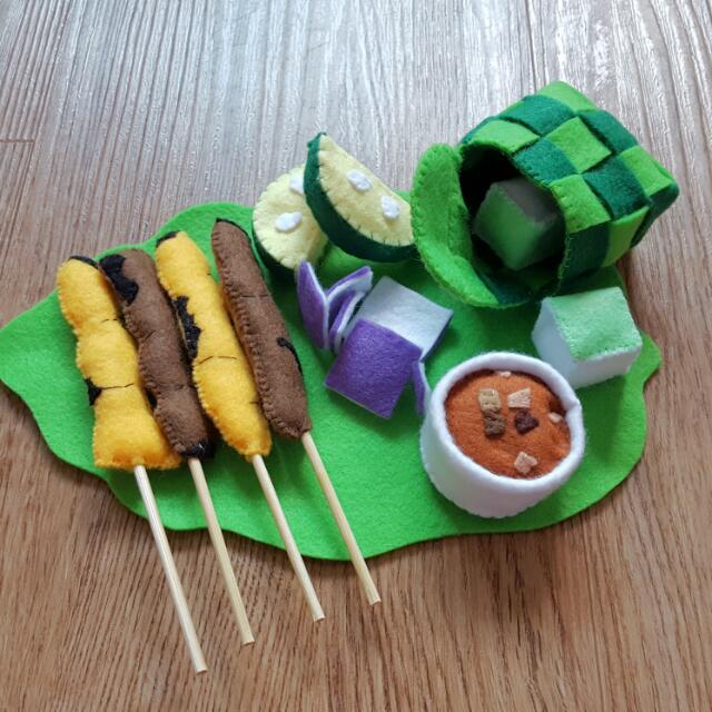 Pretend Play Felt Food- Local food for Malay Satay Set (Made-to-order ...