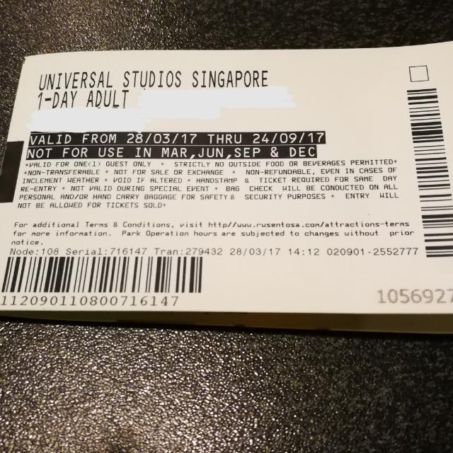 Universal Studios (physical ticket), Tickets & Vouchers, Event Tickets on Carousell