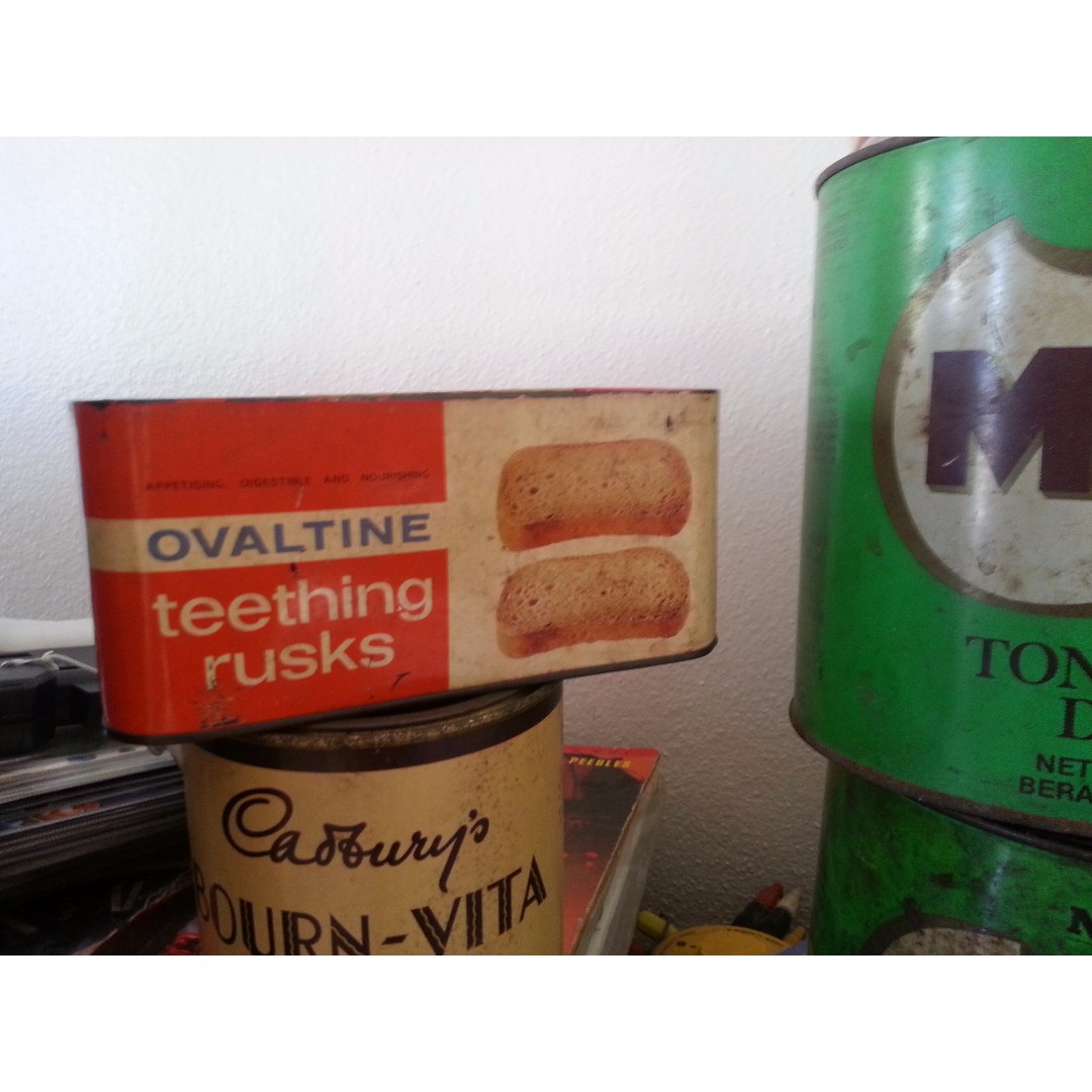 (Sold) Vintage Tin Bread Ovaltine Teething Rusks, Hobbies & Toys ...