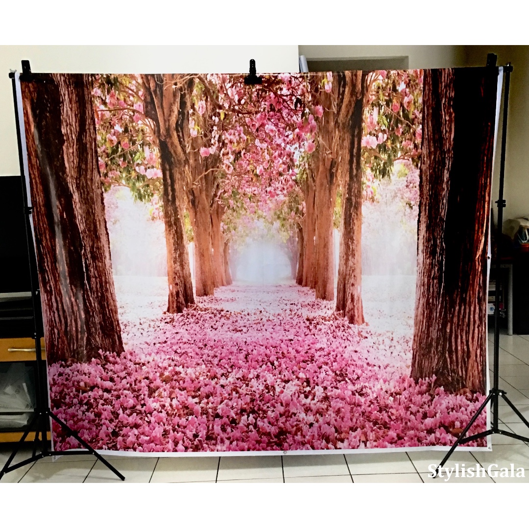 [RENTAL] CHERRY BLOSSOM BACKDROP, BANNER, POSTER, PVC, CANVAS WITH ...